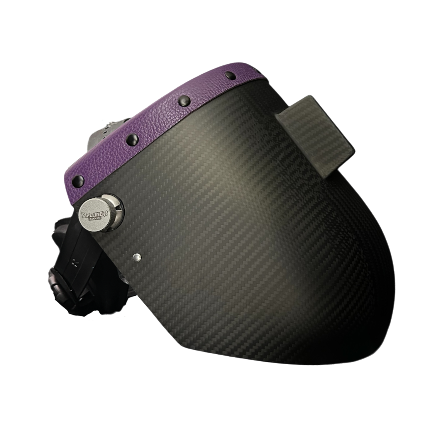 Carbon Fiber Leather Welding Hood Chopped Top Purple Rain