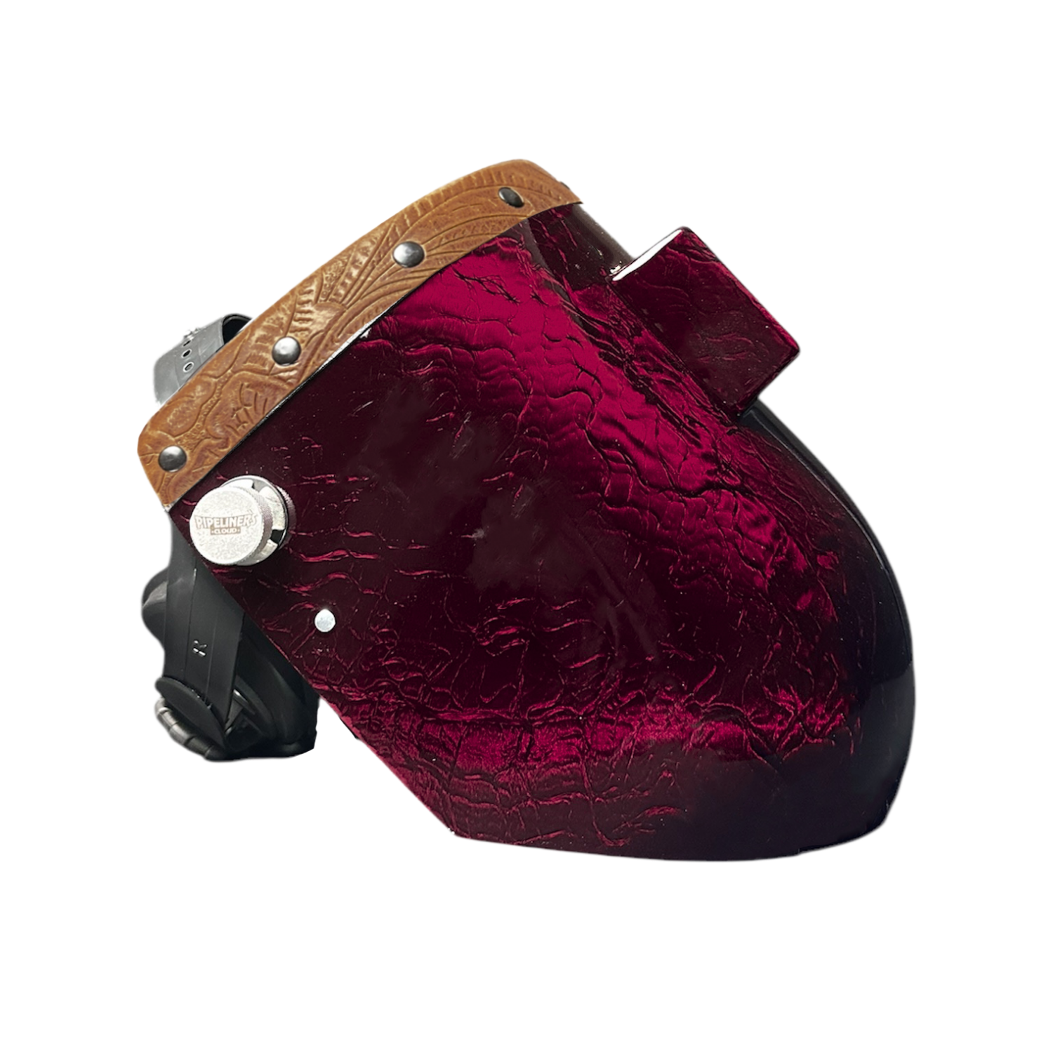 Candy Red Carbon Fiber Cornsilk Leather Chopped Top