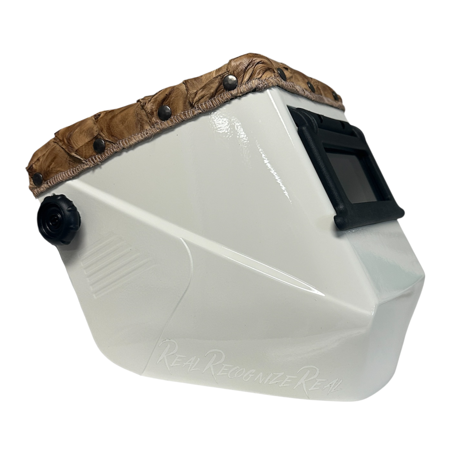 Swanga Banga Square Futura Pirarucu/Fish LEATHER Welding Hoods